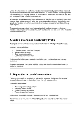 Effective Strategies to Rapidly Grow Your Local Business on Nextdoor in ...