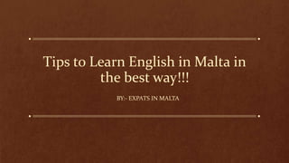 Best tips to learn English | PPTX