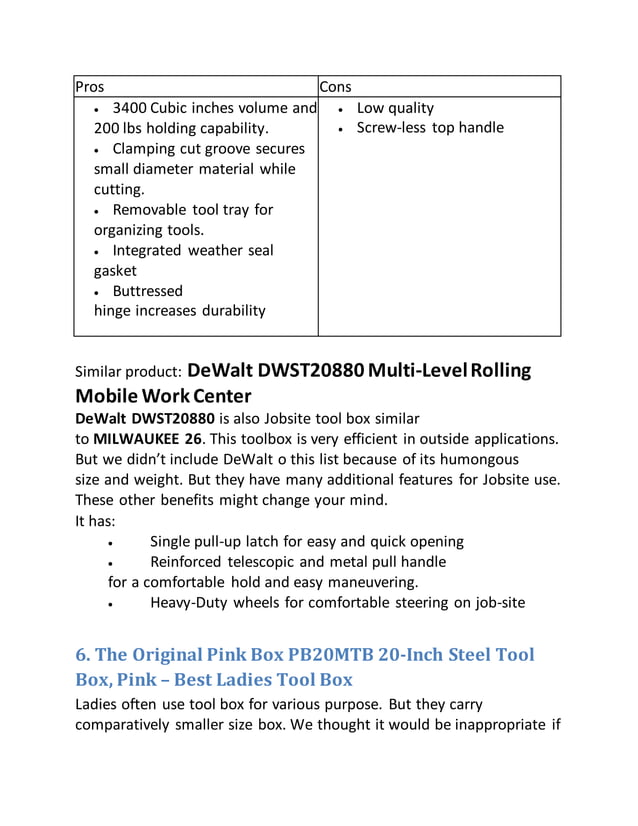 Best tool box | DOCX