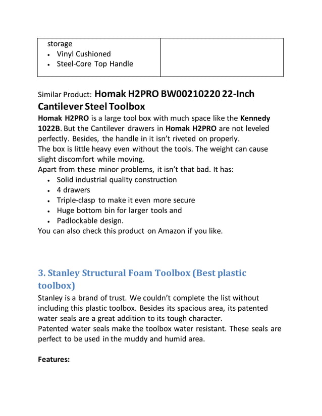 Best tool box | DOCX