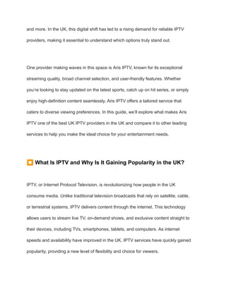 Best UK IPTV Service Providers — Aris IPTVpdf | PDF