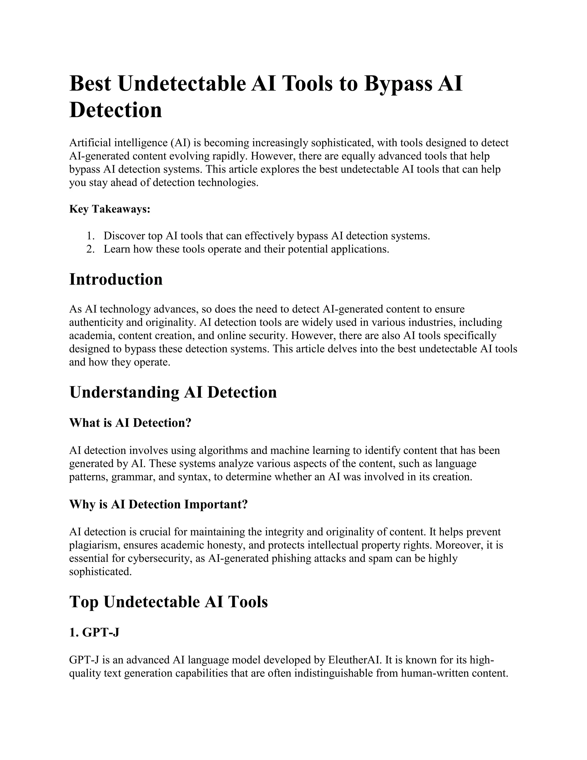 Best Undetectable Ai Tools To Bypass Ai Detectionpdf