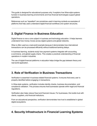 Comprehensive Educational Guide on Wise Verified Business Accounts and ...