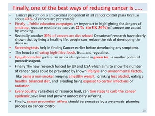 Best ways to reduce cancer | PPT