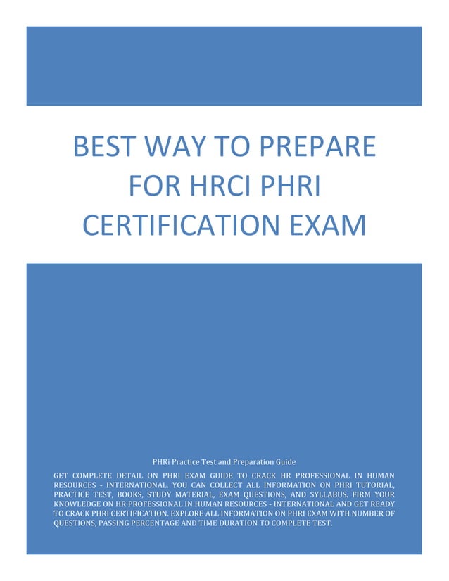 Best Way to Prepare for HRCI PHRi Certification Exam.pdf