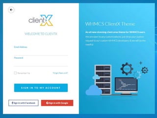 Best Whmcs Client Area Template - ClientX | PPTX | Web Design and HTML | Internet