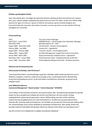 Bestyrelseskandidatur BOARD GOVERNANCE | PDF