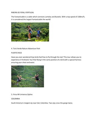 Best zip line in the world | PDF | North America Travel | Travel Locations