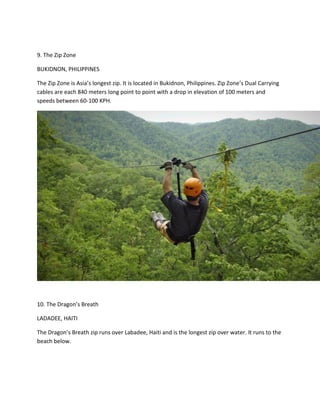 Best zip line in the world | PDF | North America Travel | Travel Locations