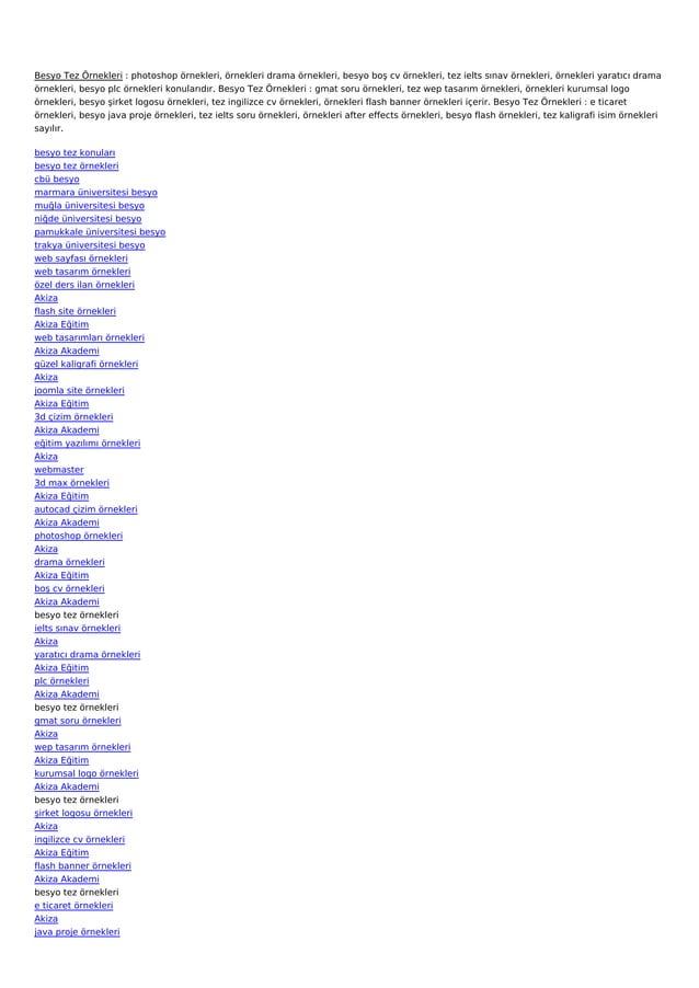 Besyo tez-ornekleri | PDF