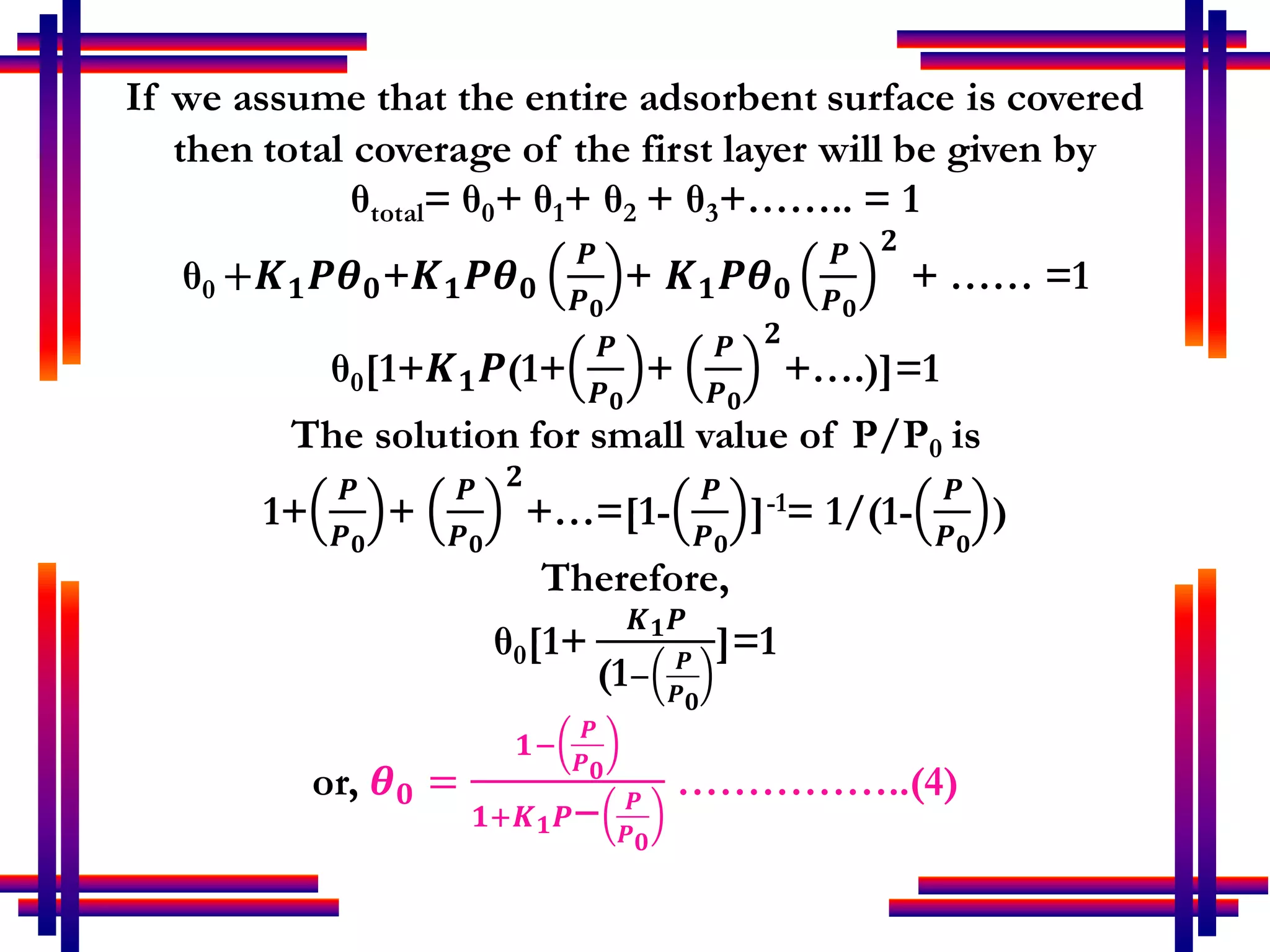 Derivation of Bet equation and different isotherms | PDF