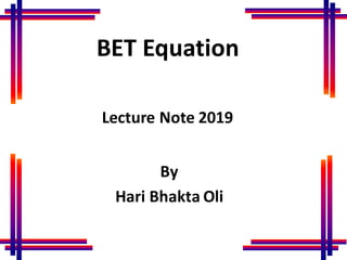 Derivation of Bet equation and different isotherms | PDF