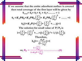 Derivation of Bet equation and different isotherms | PDF