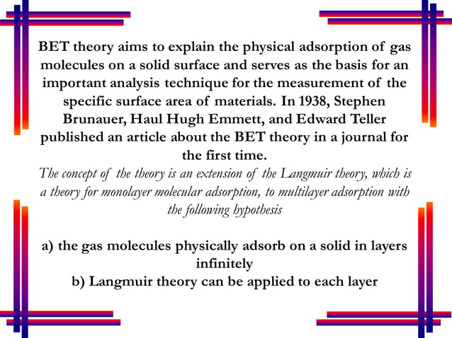 Derivation of Bet equation and different isotherms | PDF