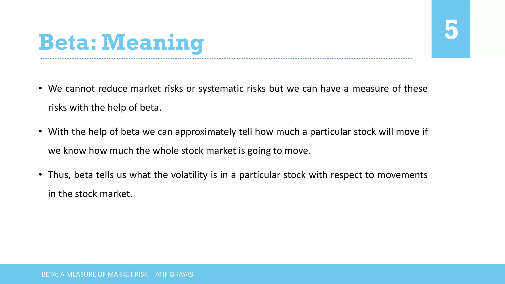 Beta-A measure of market risk | PDF