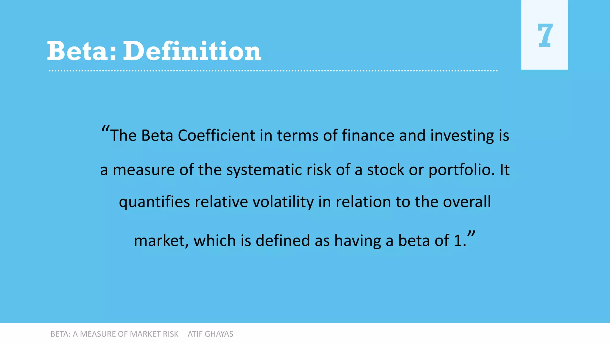 Beta-A measure of market risk | PDF