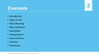 Beta-A measure of market risk | PDF