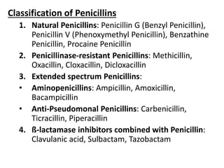 Beta lactam antibiotics(Penicillin, Cephalosporin) | PPSX