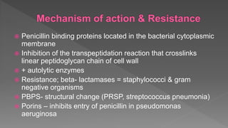 Beta lactam antibiotics & other cell wall synthesis inhibitors | PPTX