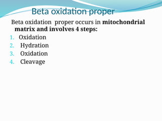 Beta- oxidation of fatty acids and siginicance.pptx