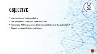 Beta-oxidation of fatty acids biochemistry.pptx