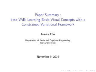 Paper Summary of Beta-VAE: Learning Basic Visual Concepts with a ...