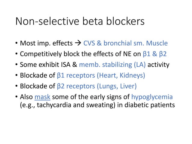 Beta adrenergic blockers | PPTX