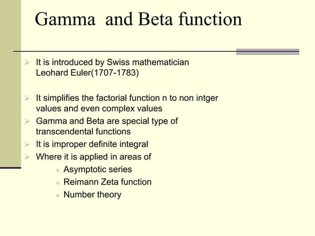 Beta and gamma function | PPTX | Physics | Science