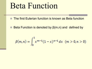 Beta and gamma function | PPT