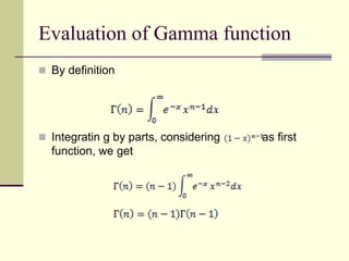 Beta and gamma function | PPTX