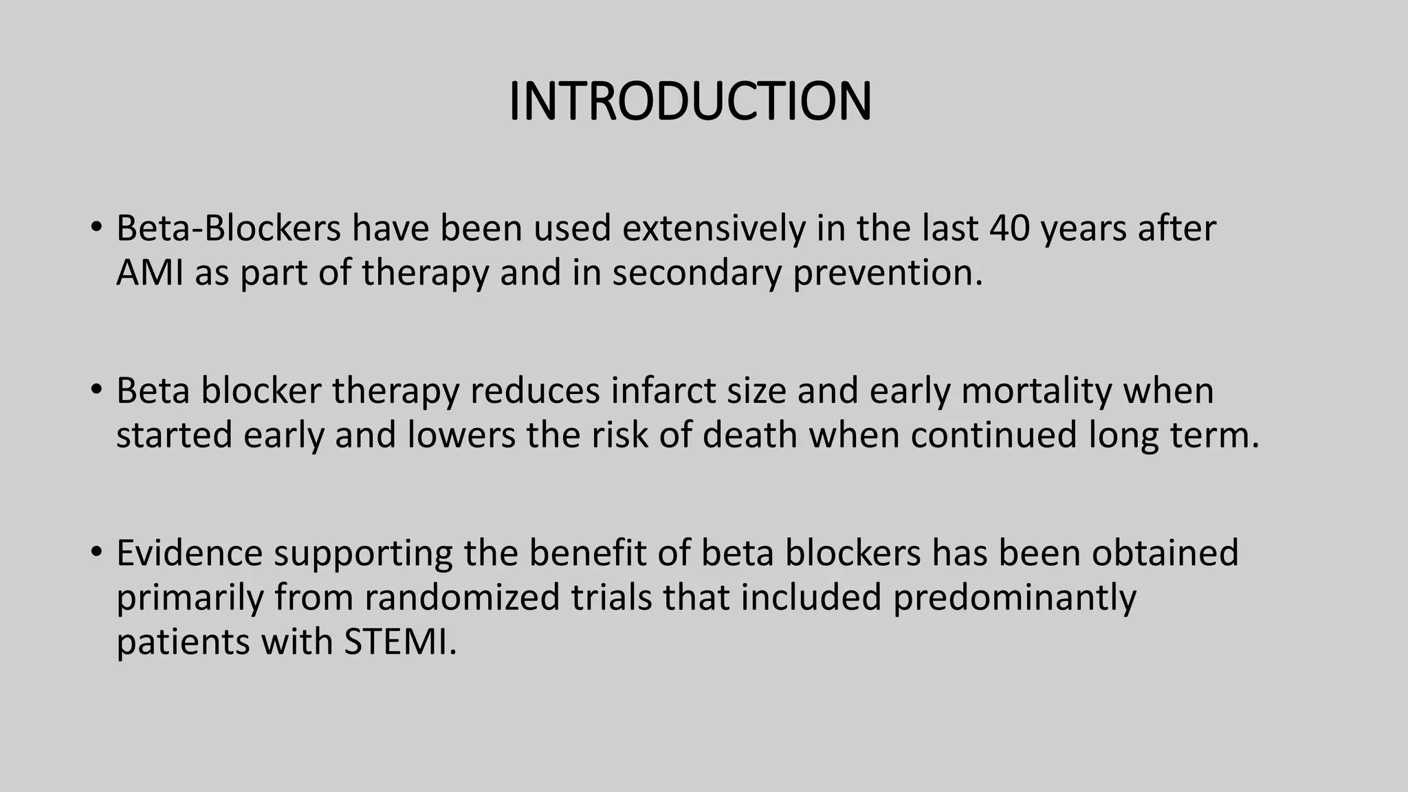 Beta blocker in acute mi | PPTX