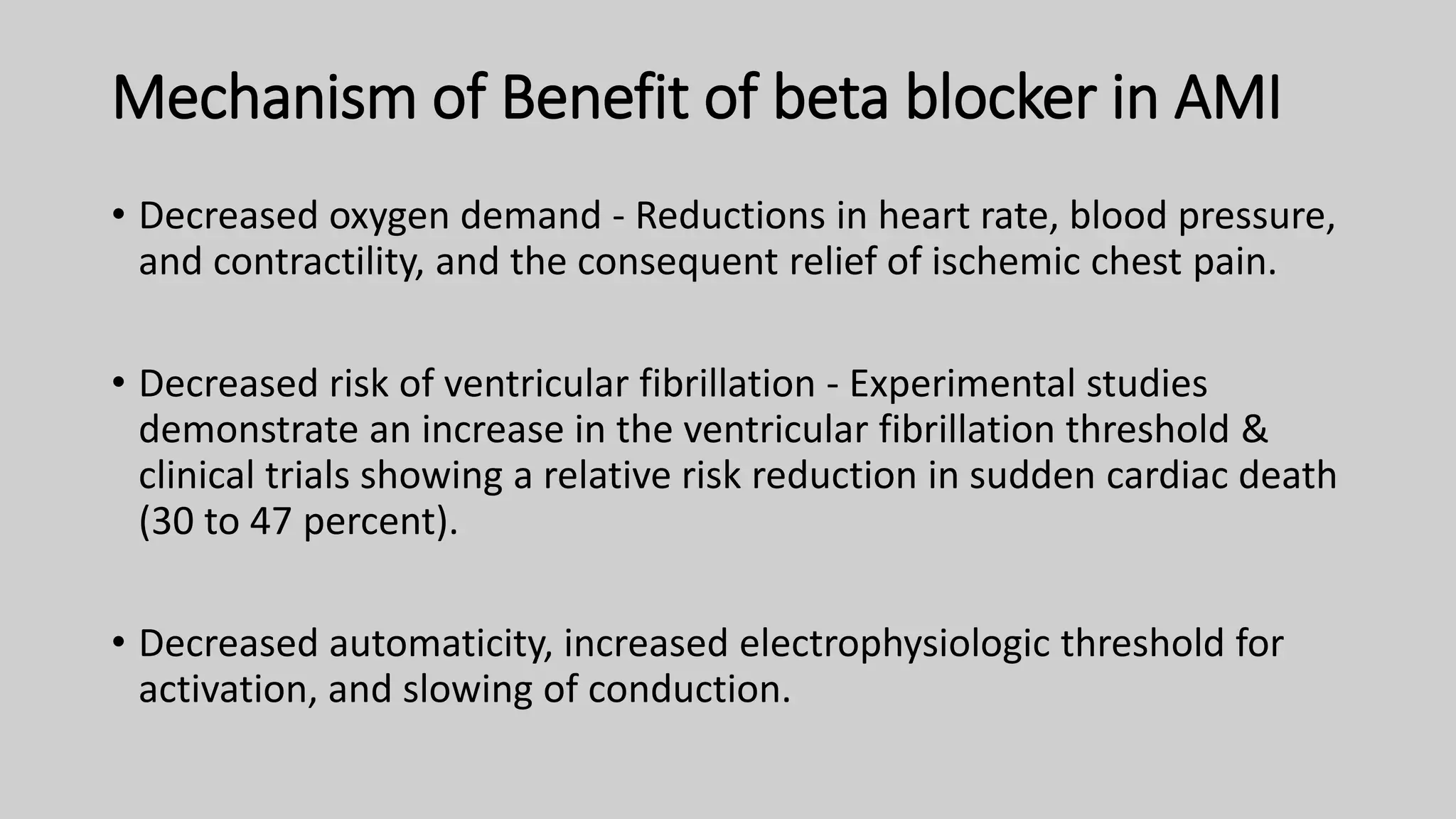 Beta blocker in acute mi | PPTX