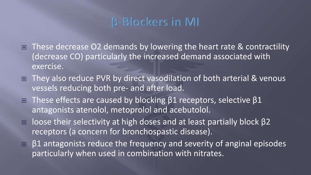 Beta blocker in myocardial ischemia | PPT