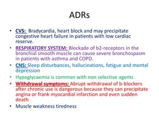 Beta blockers - pharmacology | PPTX