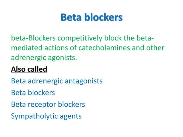 Beta blockers - pharmacology | PPTX