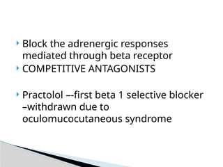 Beta blockers.pptx anti hypertensive,anxiolytic | PPTX