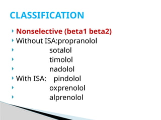 Beta blockers.pptx anti hypertensive,anxiolytic | PPTX