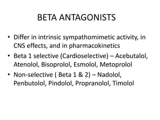 Beta blockers dr wan azizi | PPTX