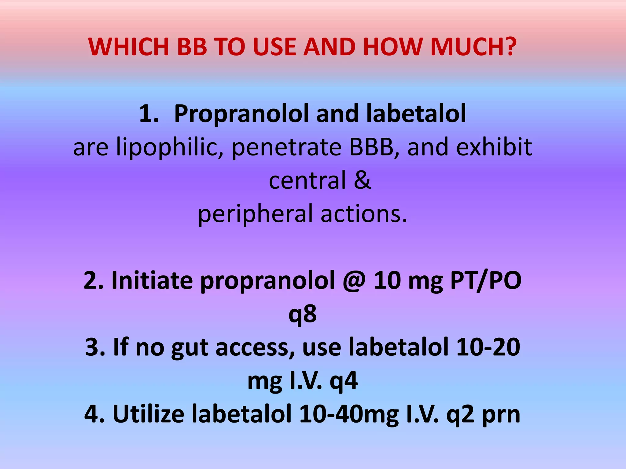 Beta Blockers In Brain Injuries Ppt