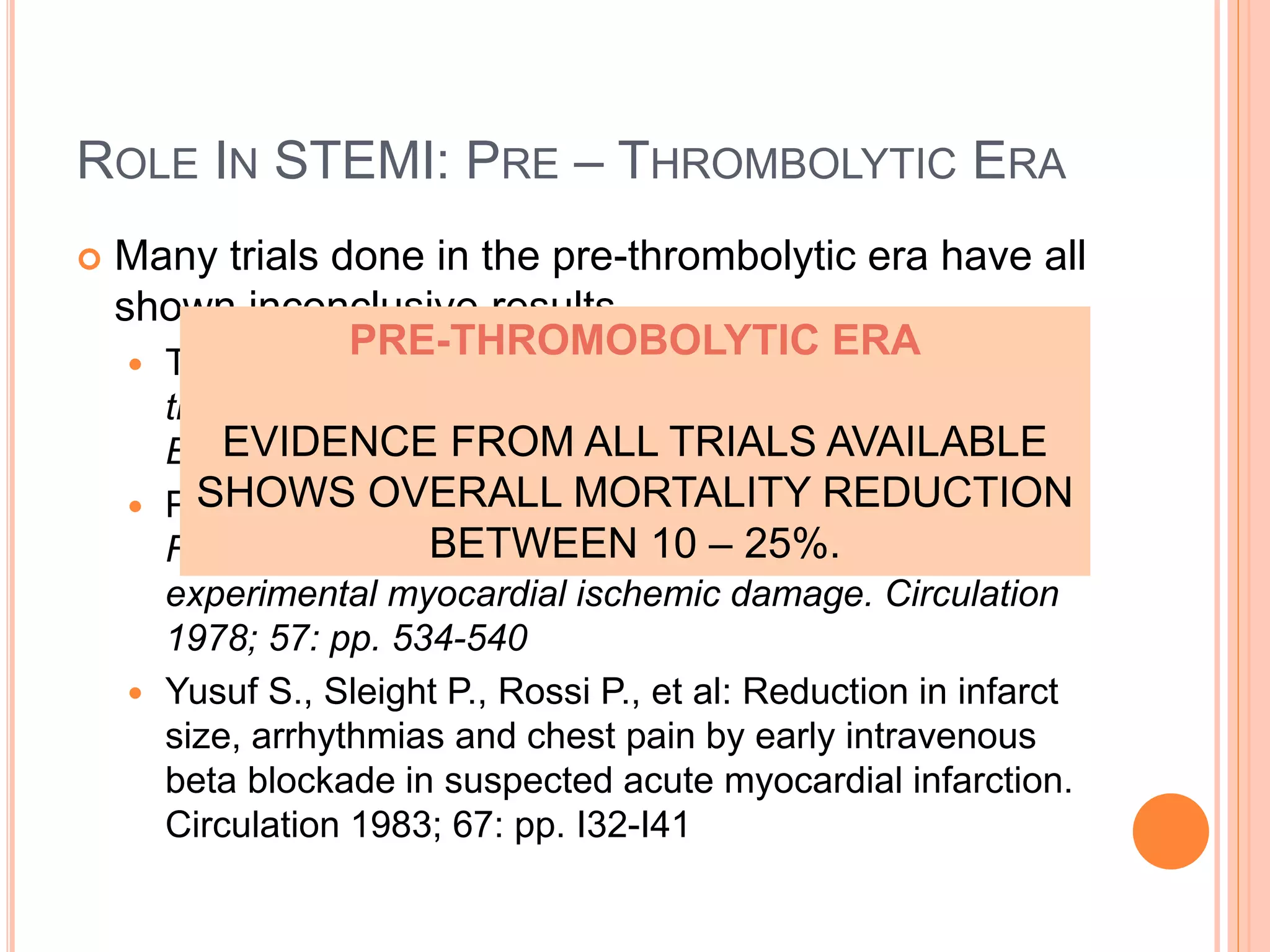 Beta blockers in STEMI | PPTX