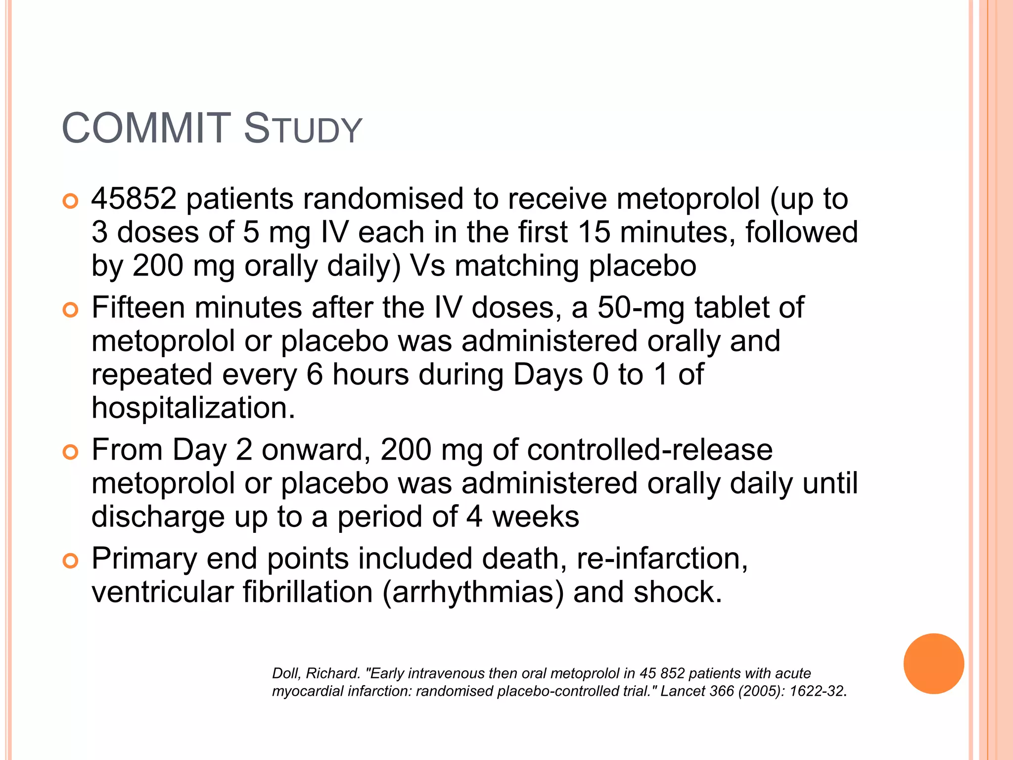 Beta blockers in STEMI | PPTX