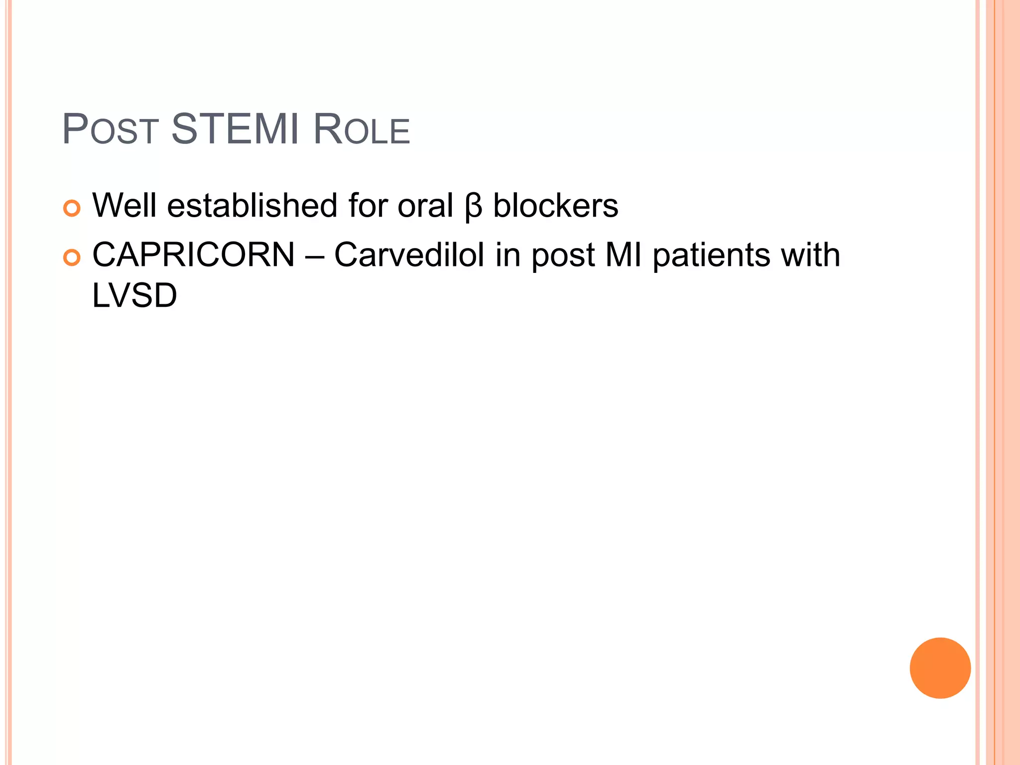 Beta blockers in STEMI | PPTX