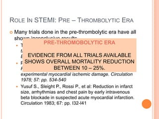 Beta blockers in STEMI | PPTX