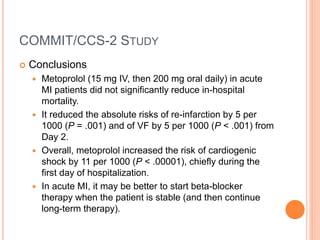 Beta blockers in STEMI | PPTX