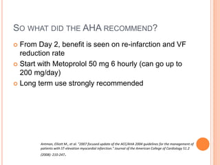 Beta blockers in STEMI | PPTX