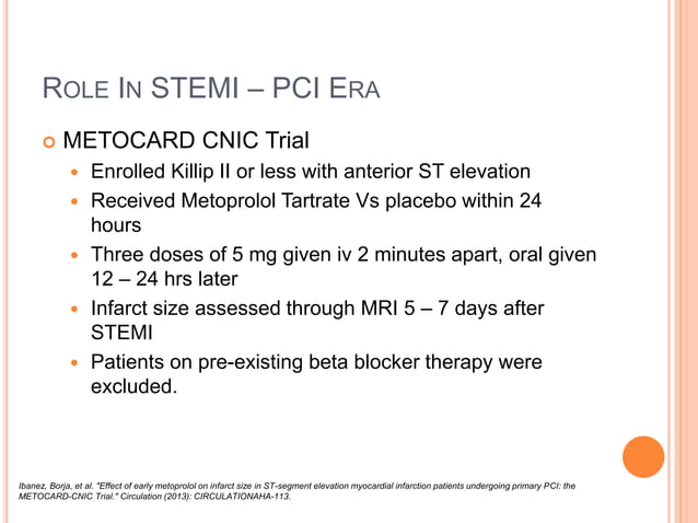 Beta blockers in STEMI | PPTX