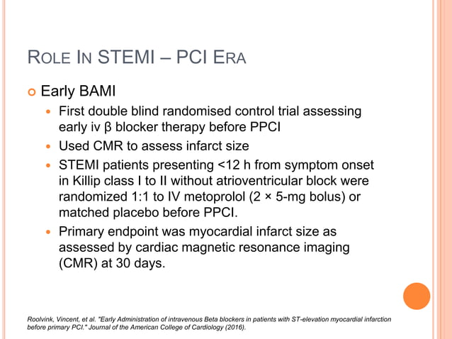 Beta blockers in STEMI | PPTX