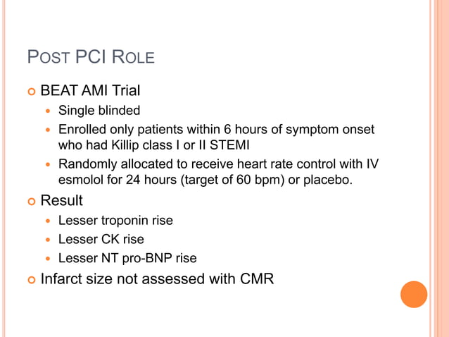 Beta blockers in STEMI | PPTX