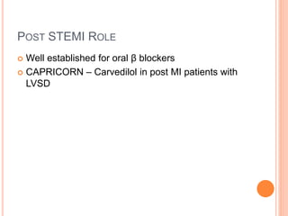 Beta blockers in STEMI | PPTX