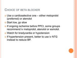 Beta blockers in STEMI | PPTX